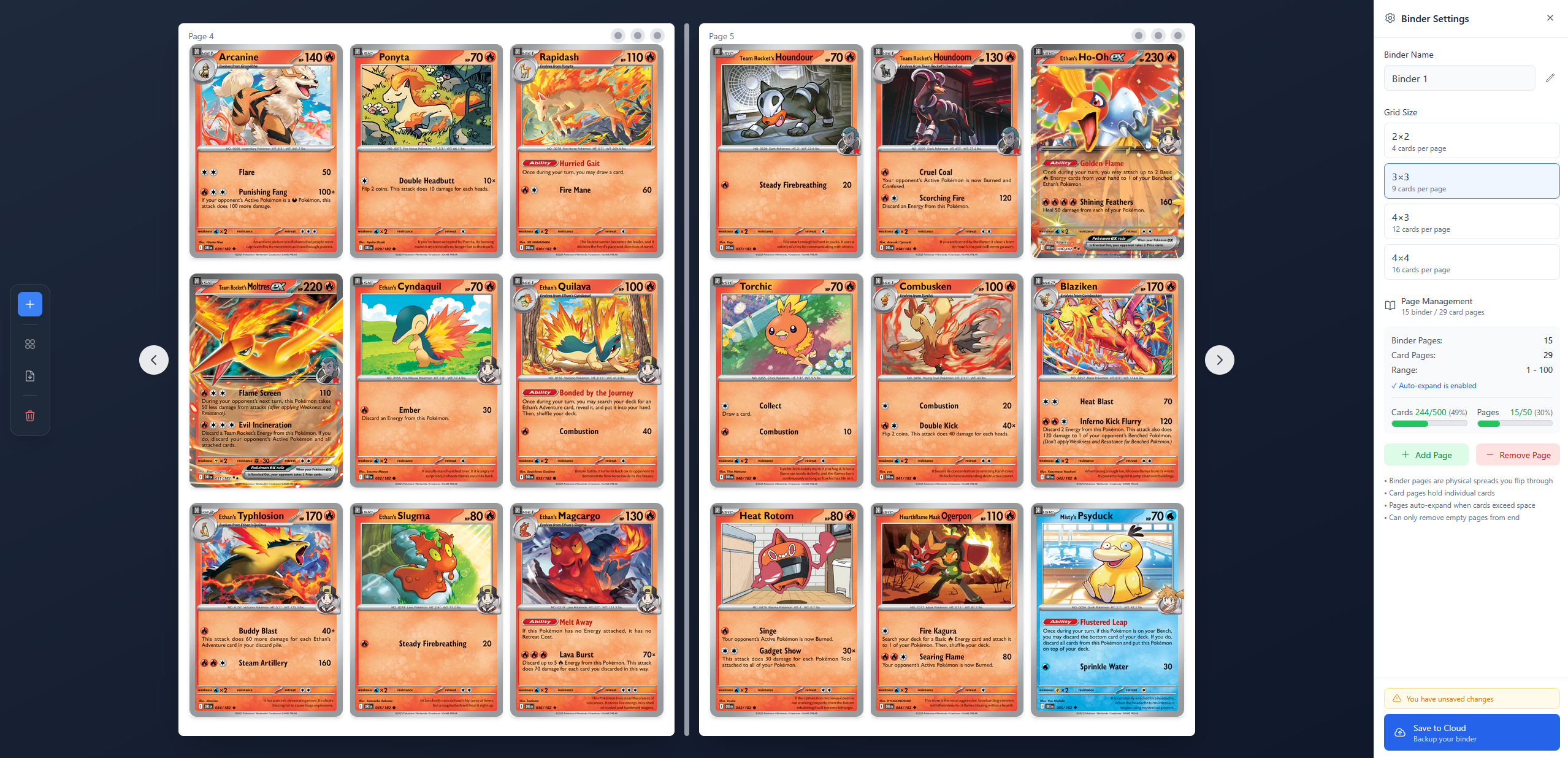 PkmnBindr: Free Pokemon Card Binder Organizer | Pokemon Binder Generator