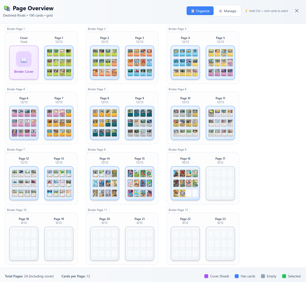 PkmnBindr: Free Pokemon Card Binder Organizer | Pokemon Binder Generator